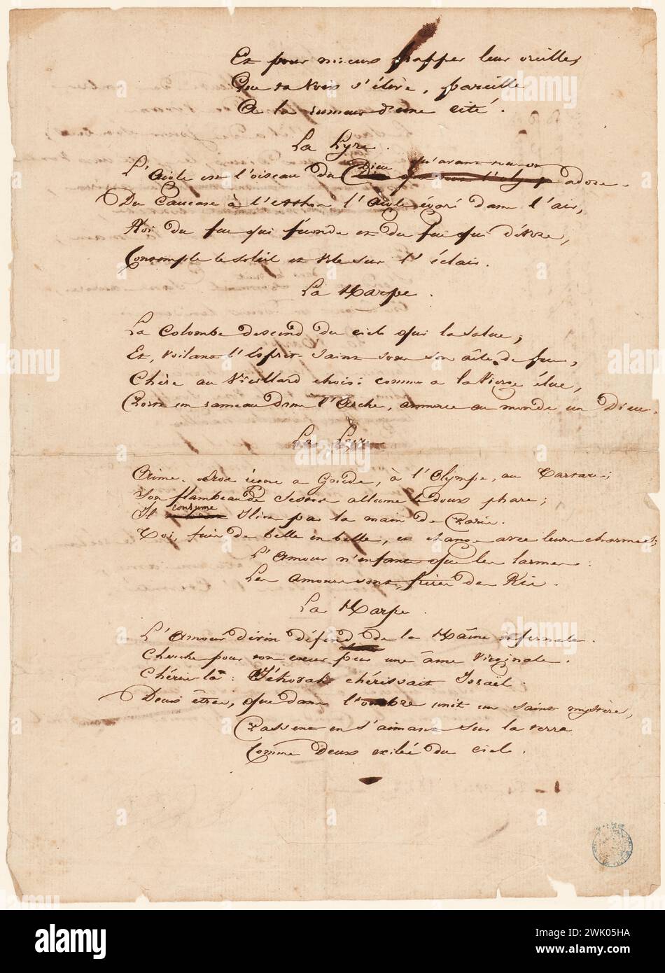 Hugo, Victor (n.1802-02-26-D.1885-05-22), first state of the poem The ...