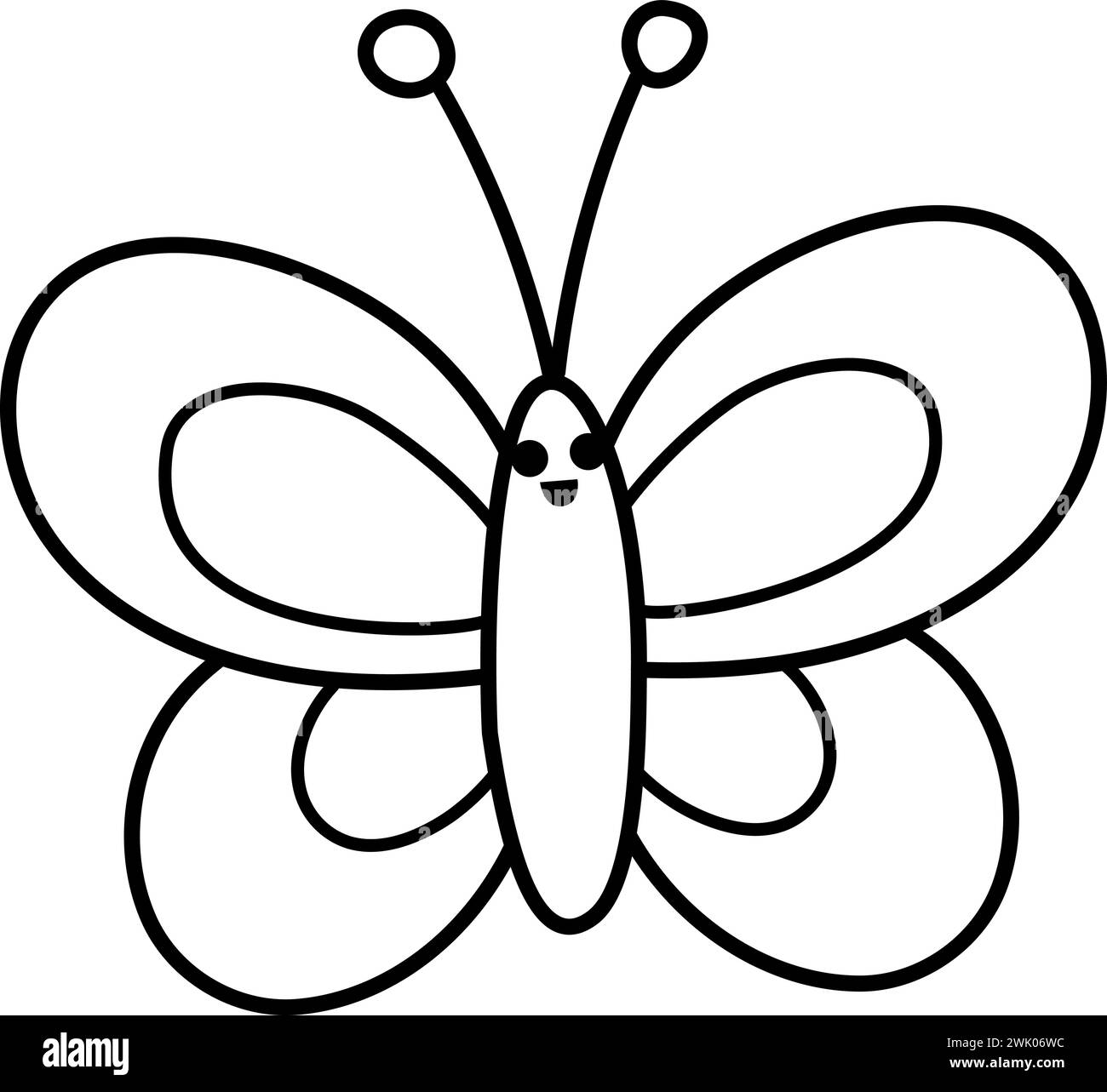 Black Butterfly Drawing Easy For Kids