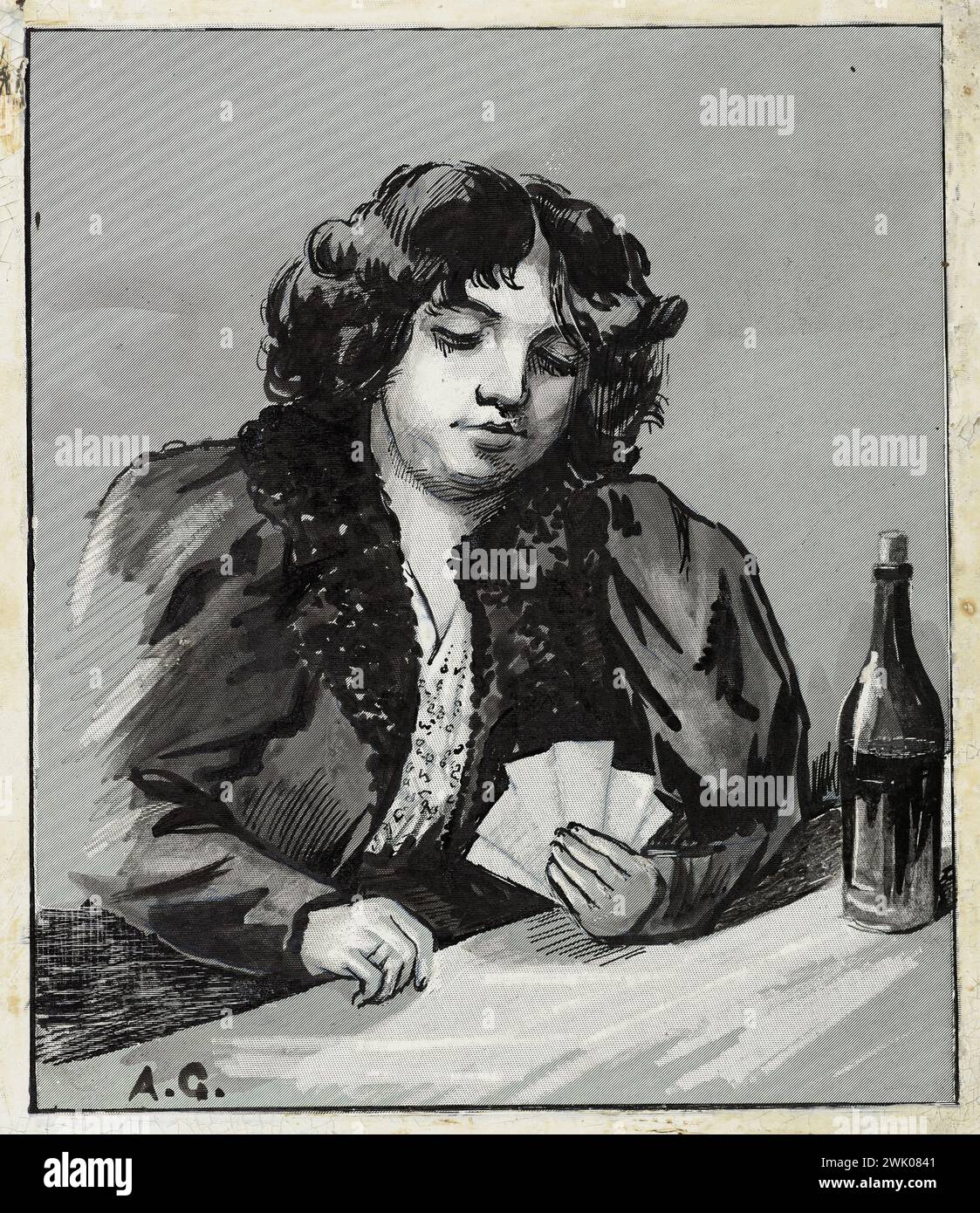 Arthur-Joseph Guéniot (1866-1951). The bottle player with a bottle. The ...