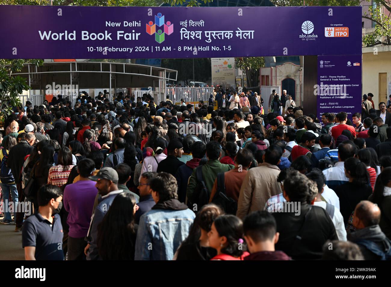 NEW DELHI, INDIA -FEBRUARY 17: People in large numbers visit the World ...