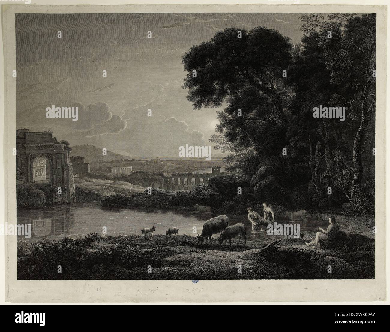 William Woollett (1735-1785). "The Roman buildings in ruins", after ...