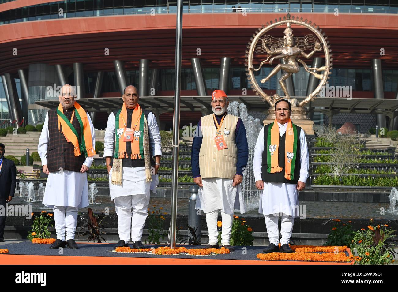 NEW DELHI, INDIA -FEBRUARY 17: Prime Minister Narendra Modi with Home Minister Amit Shah ...