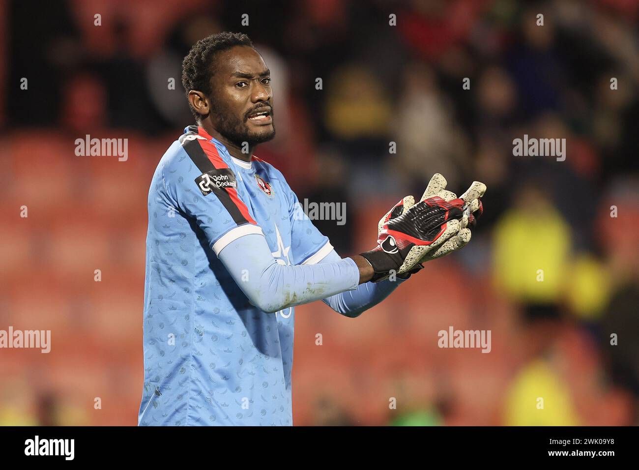 Seraing, Belgium. 17th Feb, 2024. Seraing's Pape Mamadou Sy pictured ...