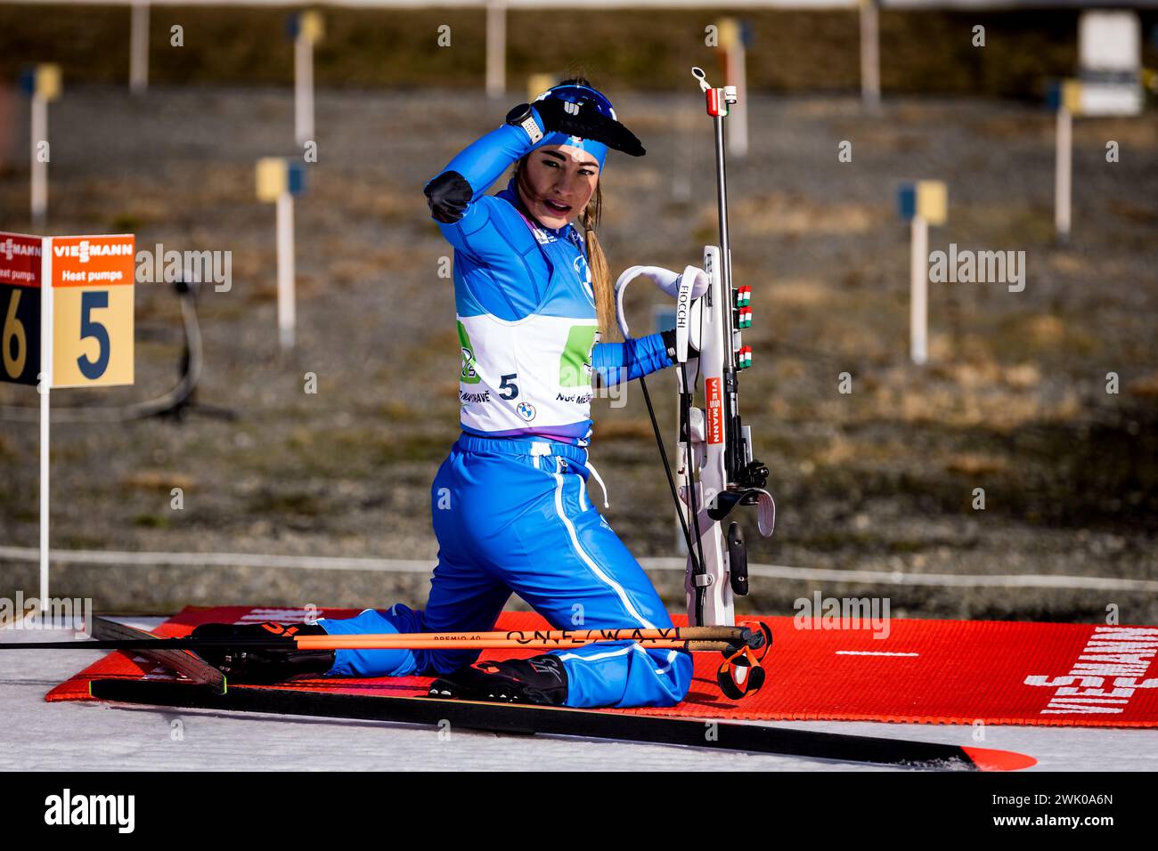 Dorothea Wierer of Italy in action during the Women's 4x6 km relay race ...