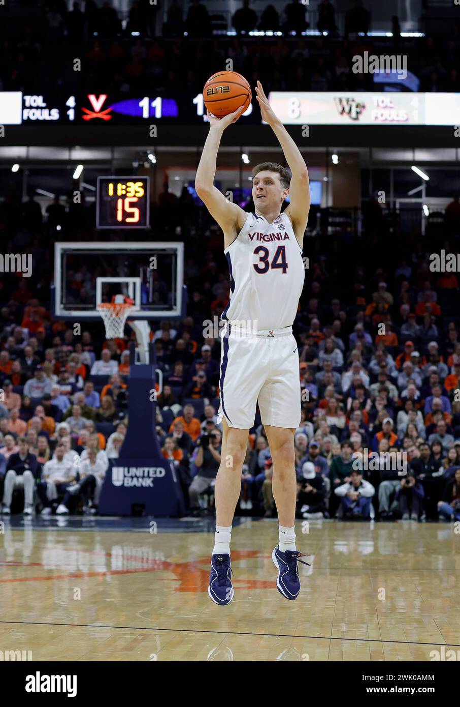 Charlottesville, VA, USA. 17th Feb, 2024. Virginia Cavaliers Forward ...