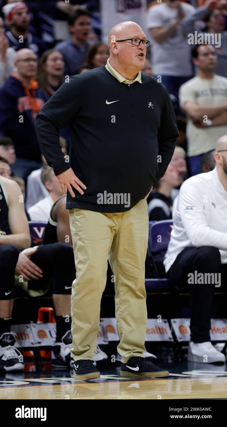 Charlottesville, VA, USA. 17th Feb, 2024. Wake Forest Demon Deacons ...