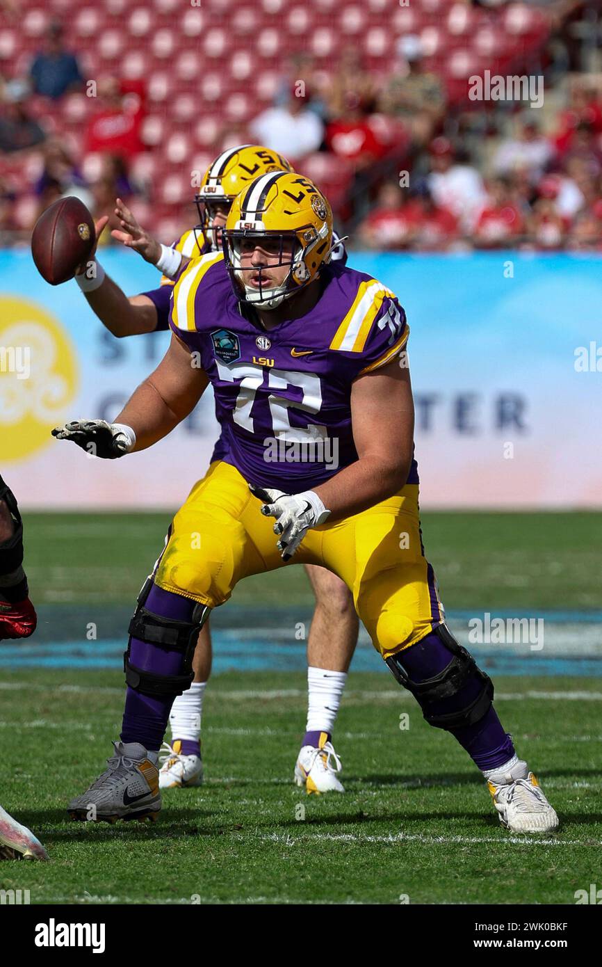 LSU Tigers offensive lineman Garrett Dellinger (72) blocks a defender ...