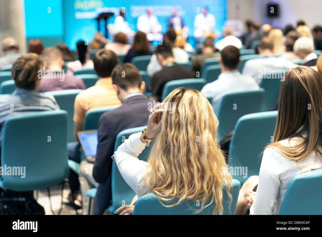 Business conference, presentation or round table discussion Stock Photo ...
