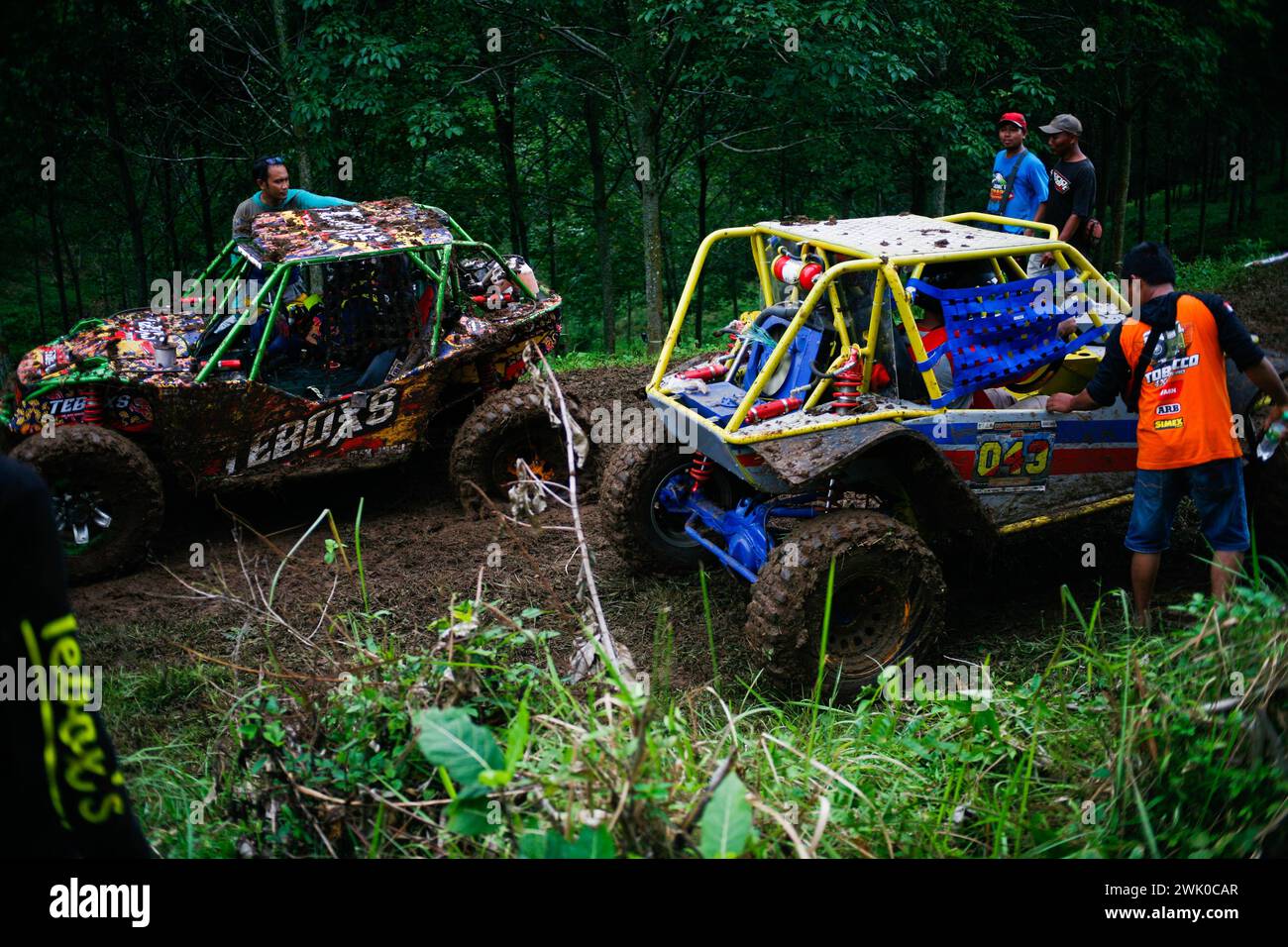 Off road car on a muddy track during the IOF(Indonesia Off-Road ...