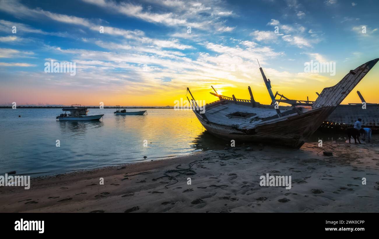 Wonderful Morning view in Dammam sea side Saudi Arabia Stock Photo - Alamy