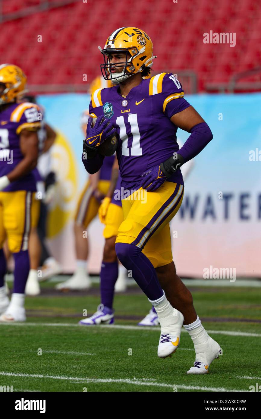 LSU Tigers linebacker Jaxon Howard (11) runs with the ball during the ...