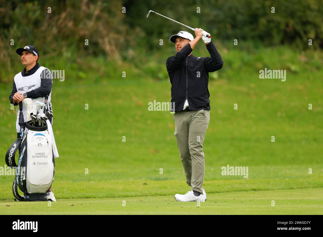 Xander Schauffele hits from the fairway to the fifth green during the ...