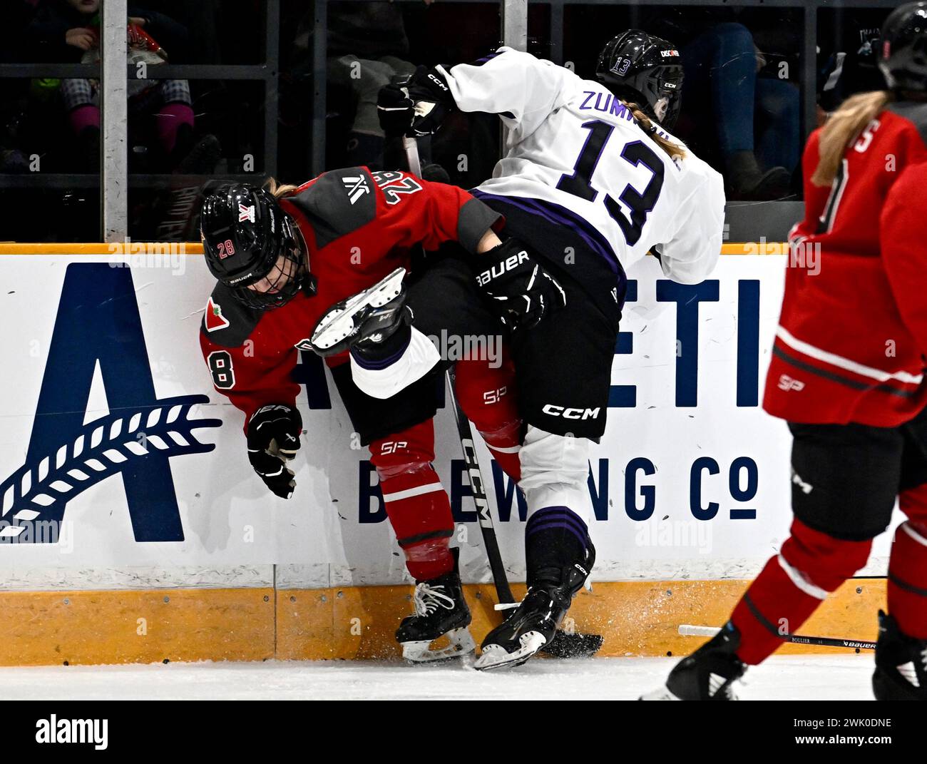 Ottawa's Amanda Boulier (28) and Minnesota's Grace Zumwinkle (13 ...