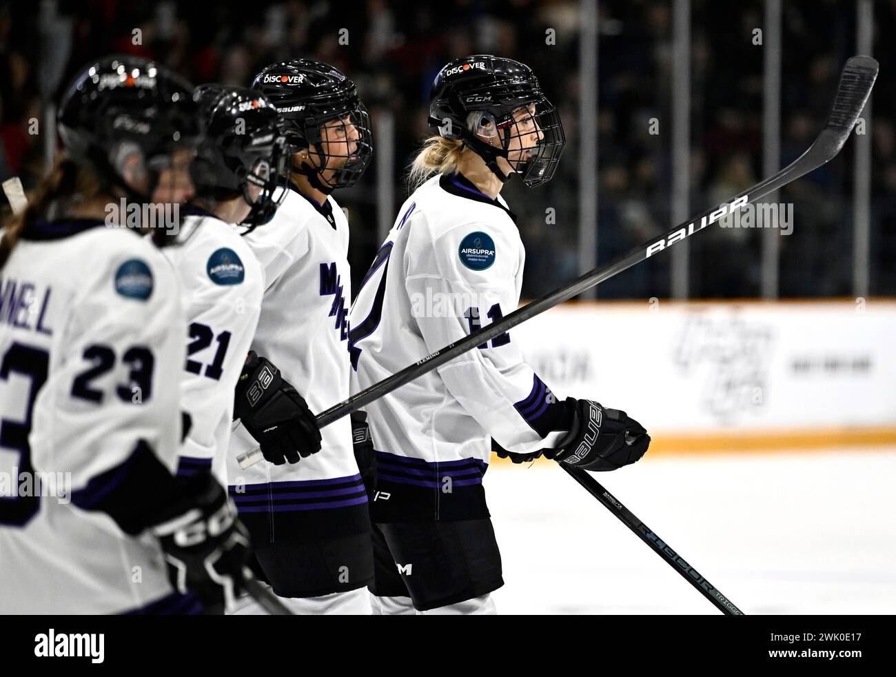Ottawa, Canada. 17th Feb, 2024. Minnesota's Sophia Kunin (11) skates ...