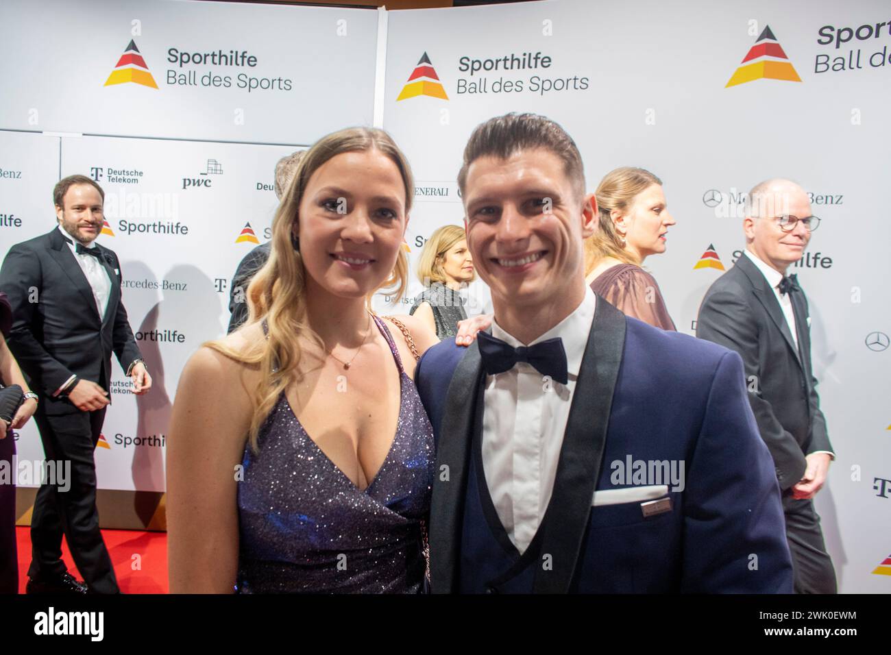 17 February 2024, Hesse, Frankfurt/Main: Gymnast Lukas Dauser and his ...