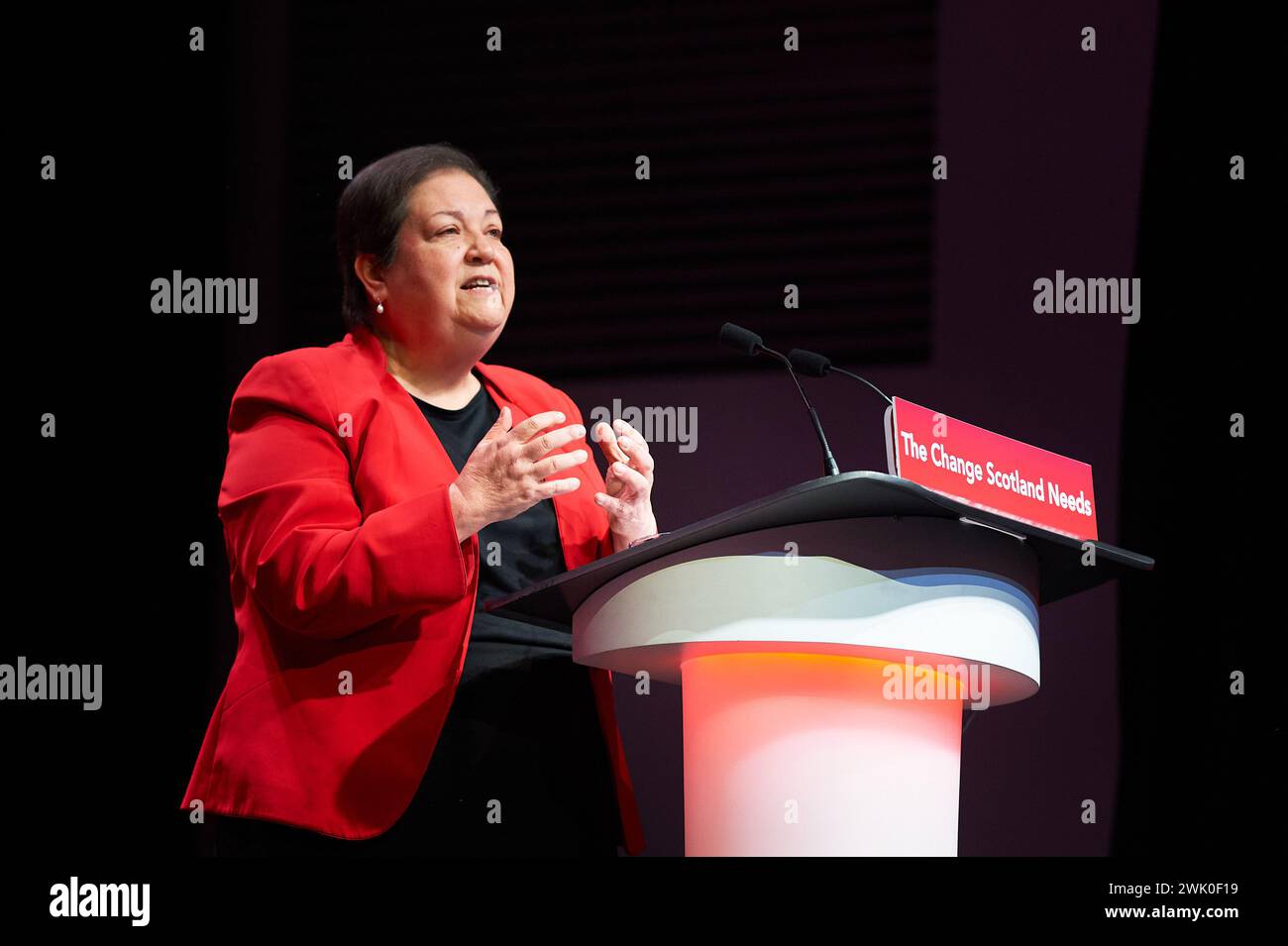 Glasgow Scotland, UK 17 February 2024. Jackie Baillie MSP at the ...