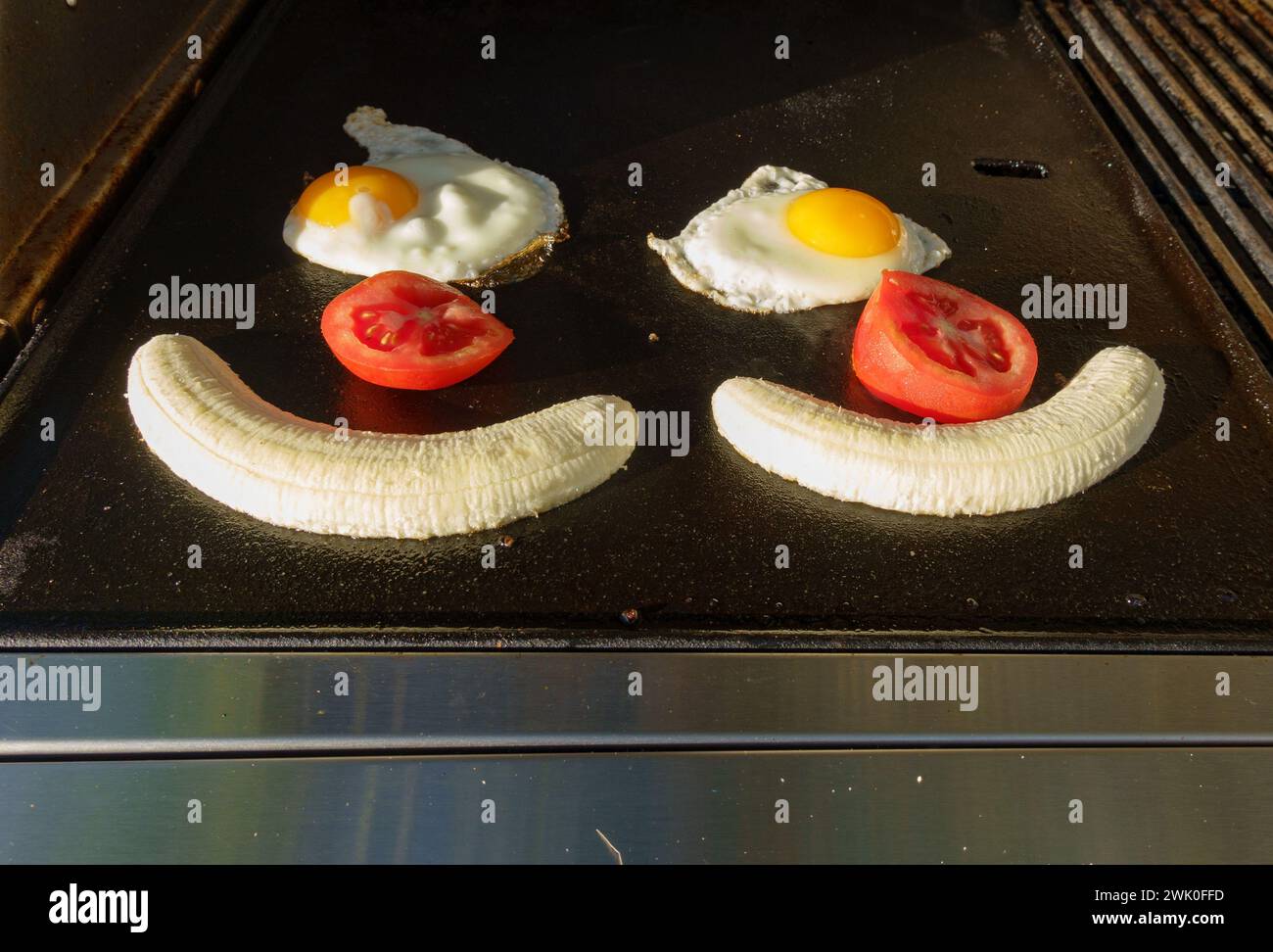 Breakfast BBQ simplicity three food items Stock Photo - Alamy