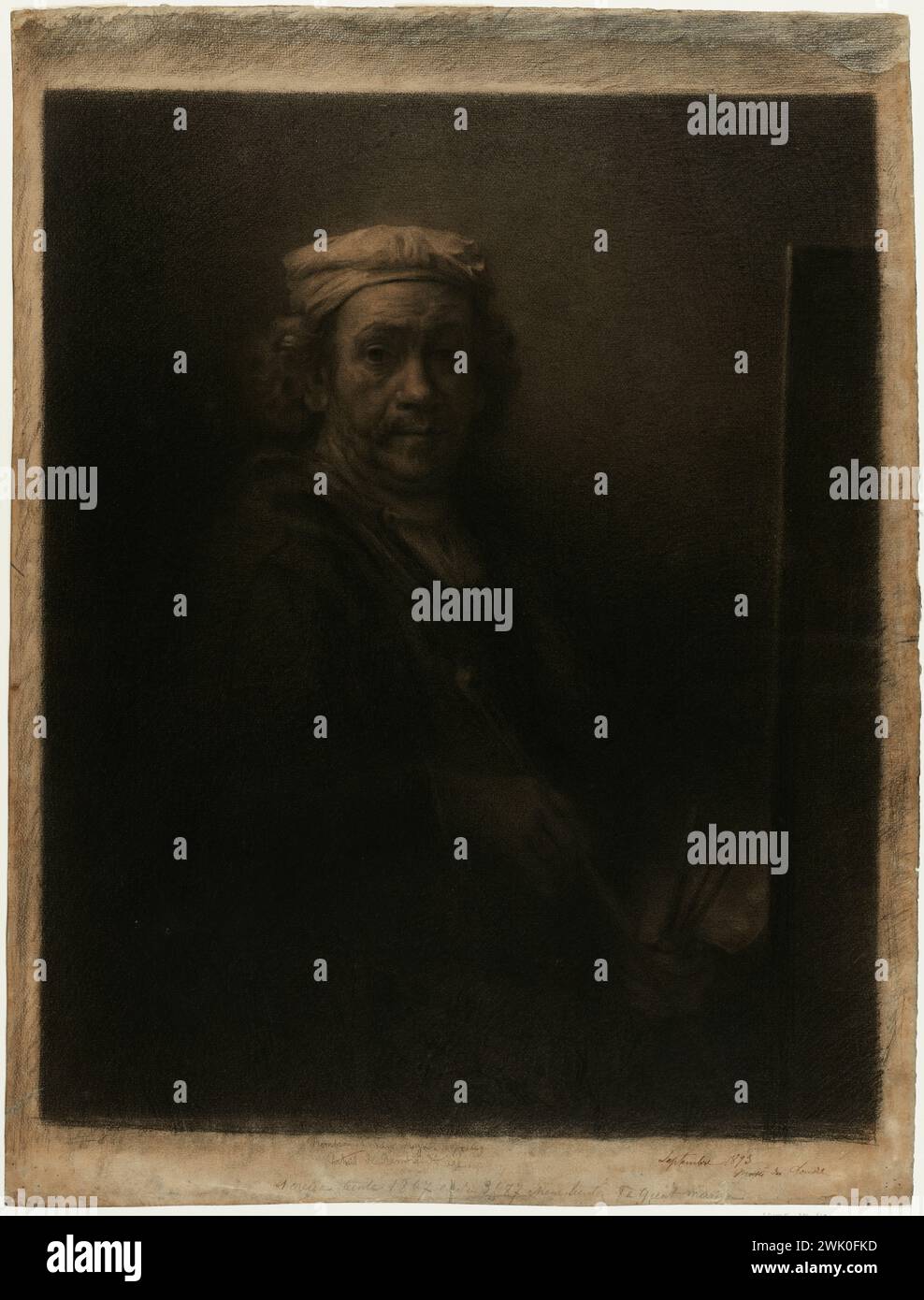 BAHUET, Alfred -Louis (N.1862 - D.1910), Portrait of Aged Rembrandt ...