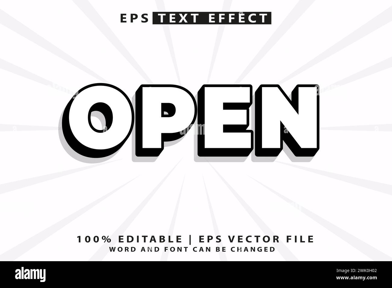 open text effect editable template Stock Vector Image & Art - Alamy