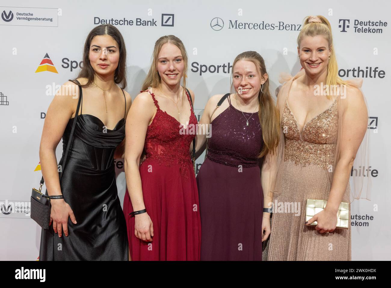 17 February 2024, Hesse, Frankfurt/Main: Luge athletes (l-r) Jessica ...