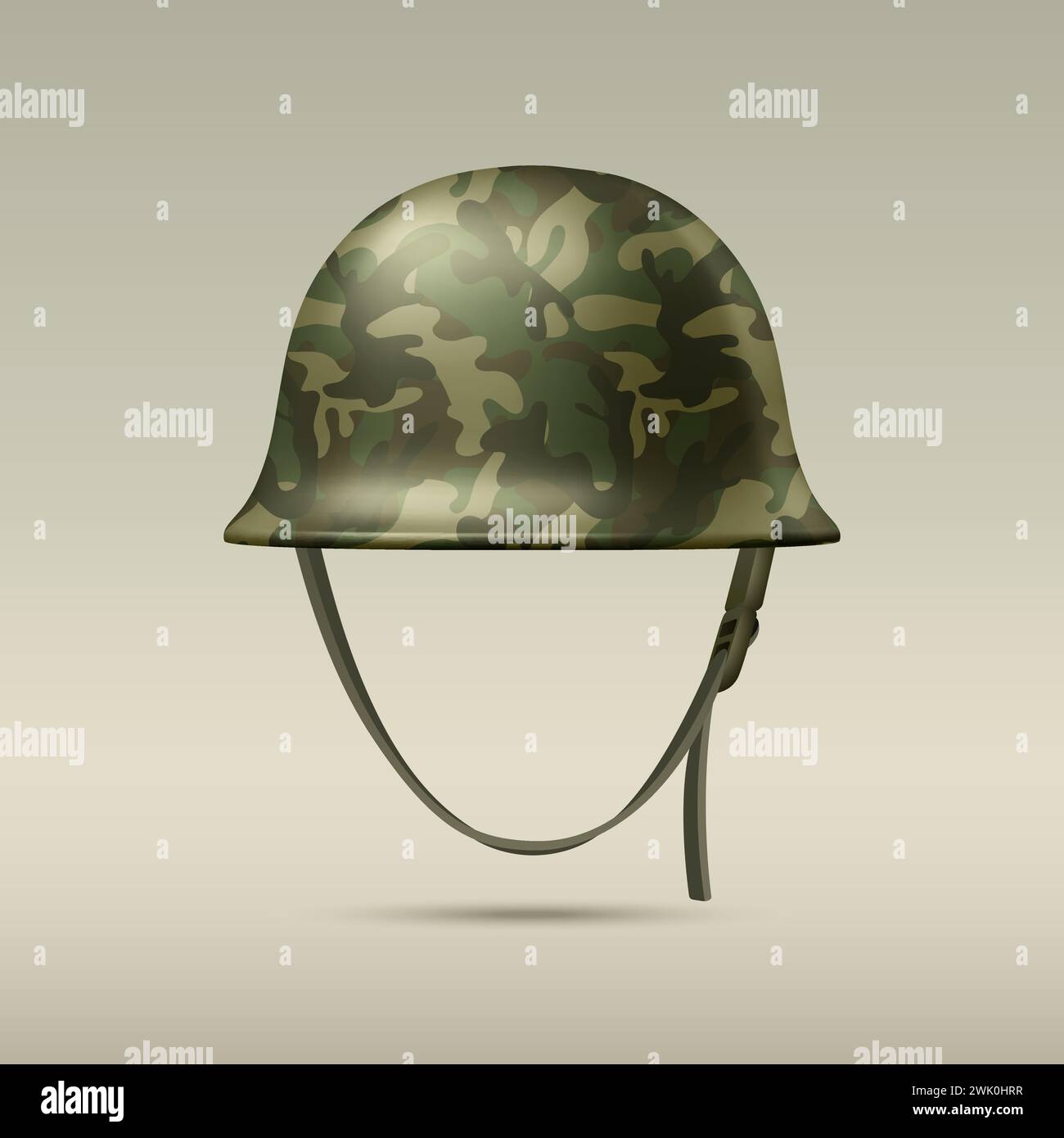 Vector 3d Realistic Military Protective Helmet Closeup Isolated. Helmet ...