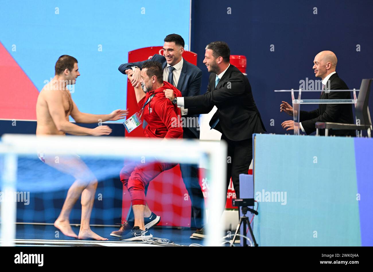 Doha, Qatar. 17th Feb, 2024. Croatian water polo players have conquered ...
