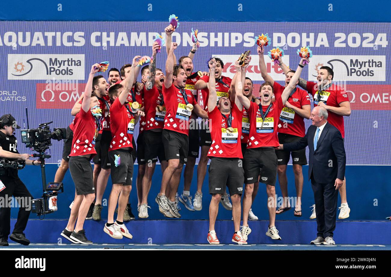 Doha, Qatar. 17th Feb, 2024. Croatian water polo players have conquered ...