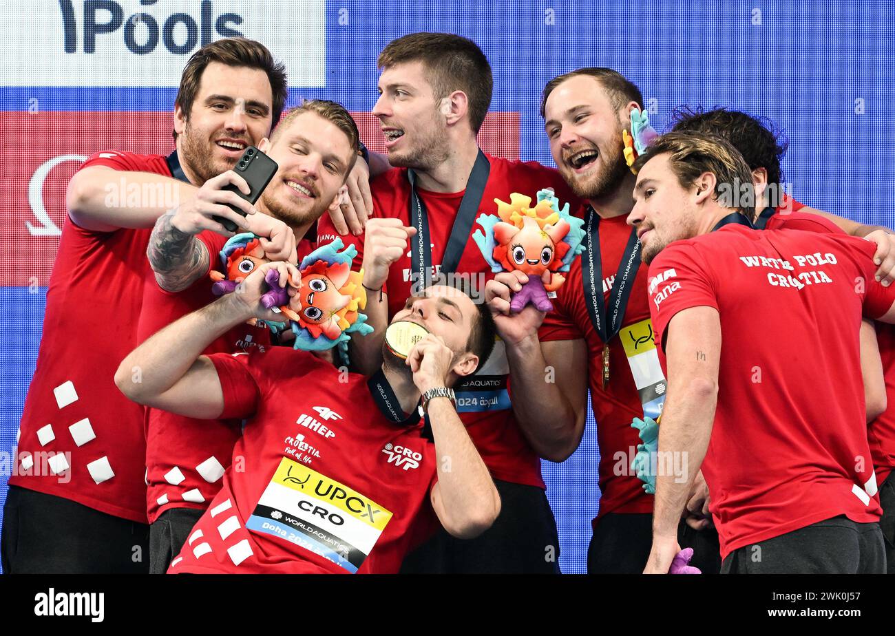 Doha, Qatar. 17th Feb, 2024. Croatian water polo players have conquered ...