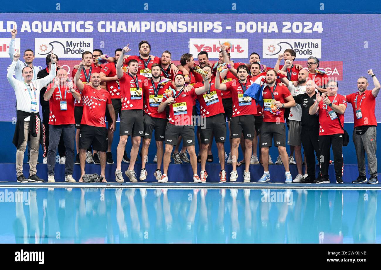 Doha, Qatar. 17th Feb, 2024. Croatian water polo players have conquered ...