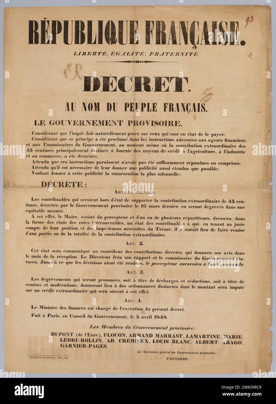 National Imprimerie, French Republic./ Liberte, Egalite, Fraternite ...