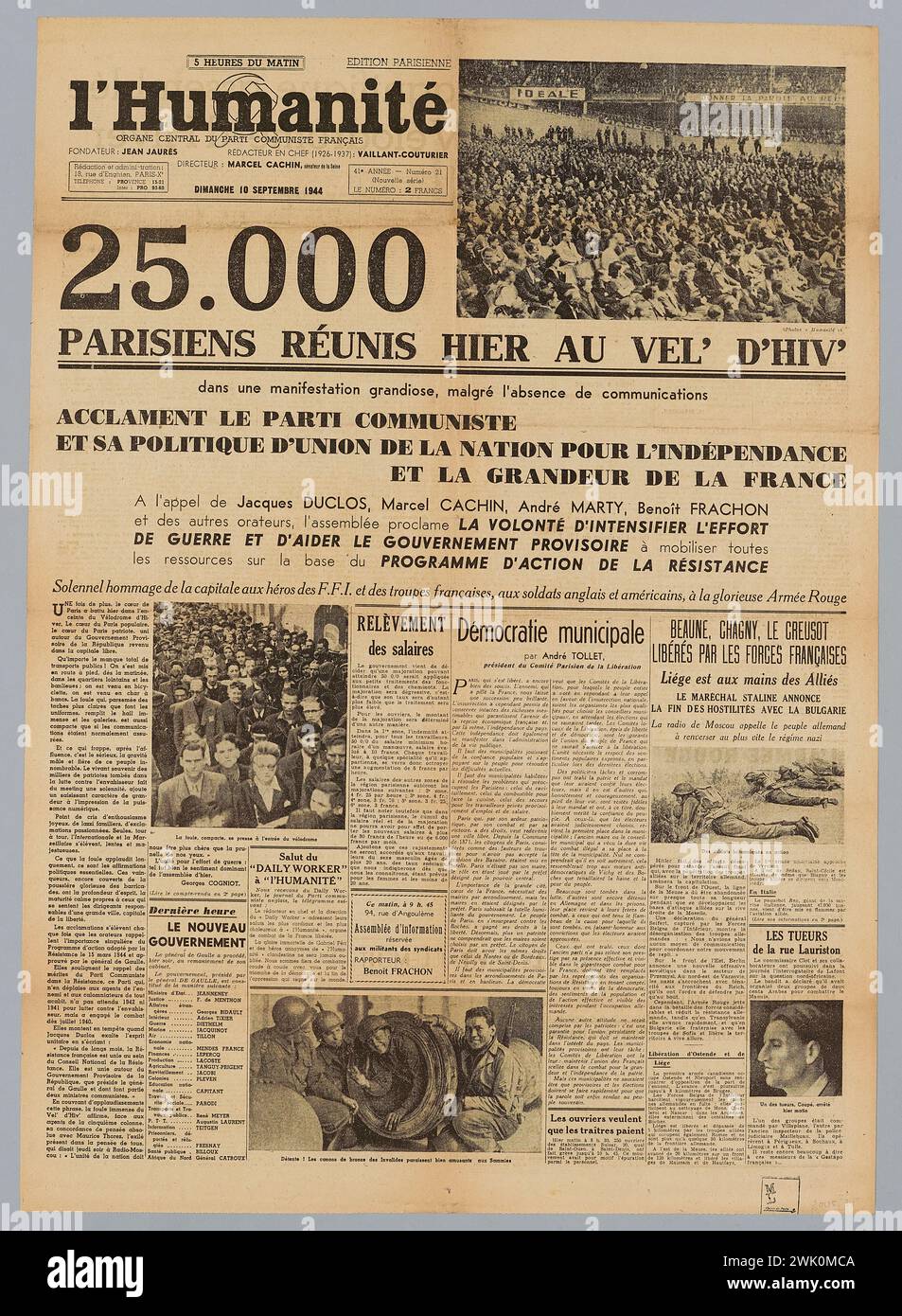 L'humanite journal hi-res stock photography and images - Alamy