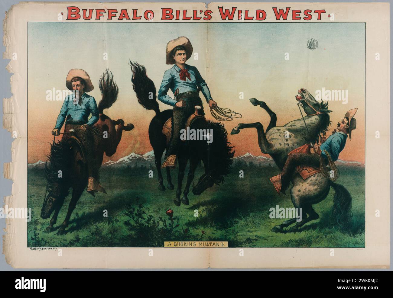 Anonymous, . Buffalo Bill's Wild West./ A Bucking Mustang. (Inscribed ...