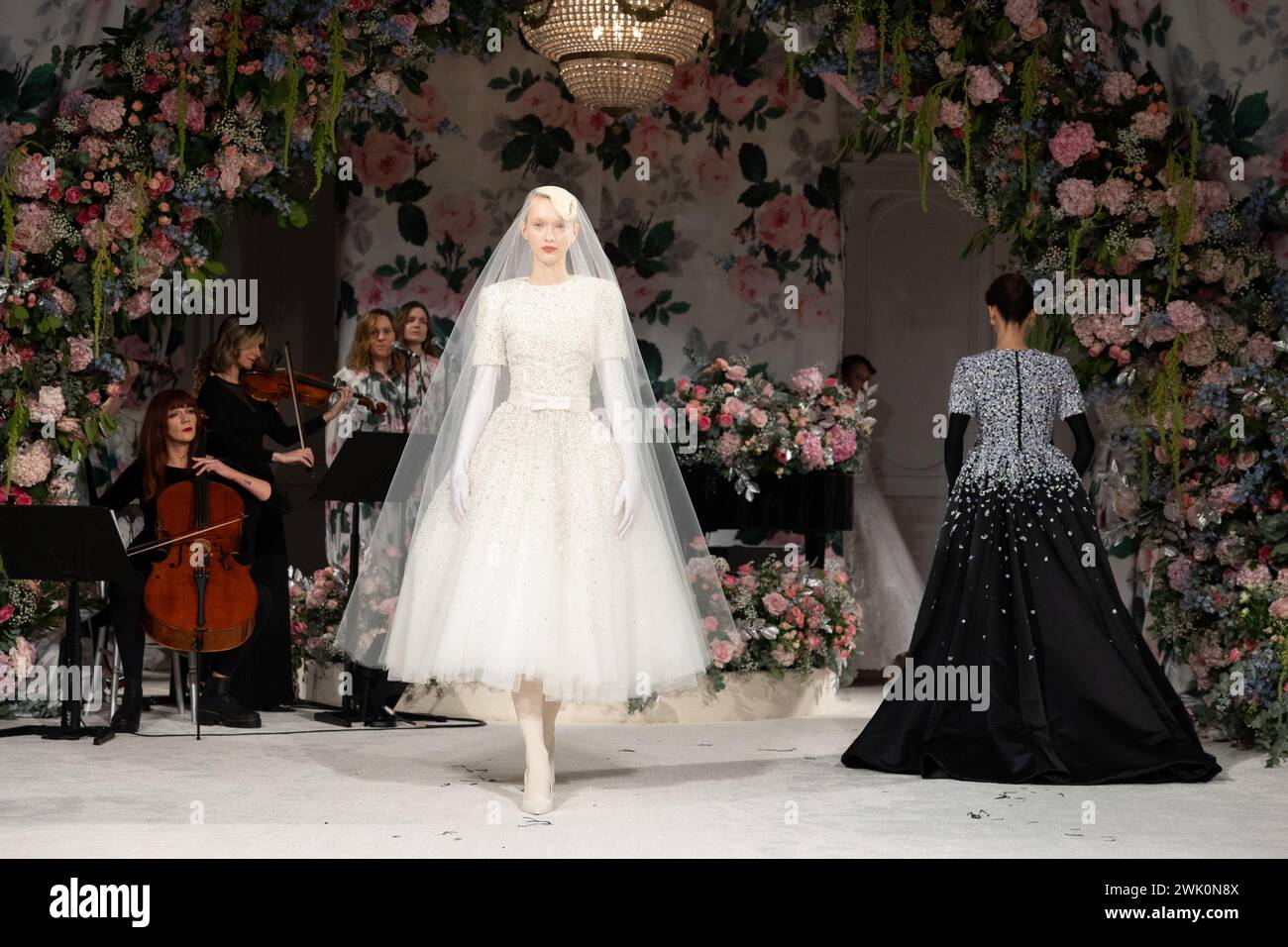 London, UK. February 17th, 2024. Models on the catwalk at the Richard ...