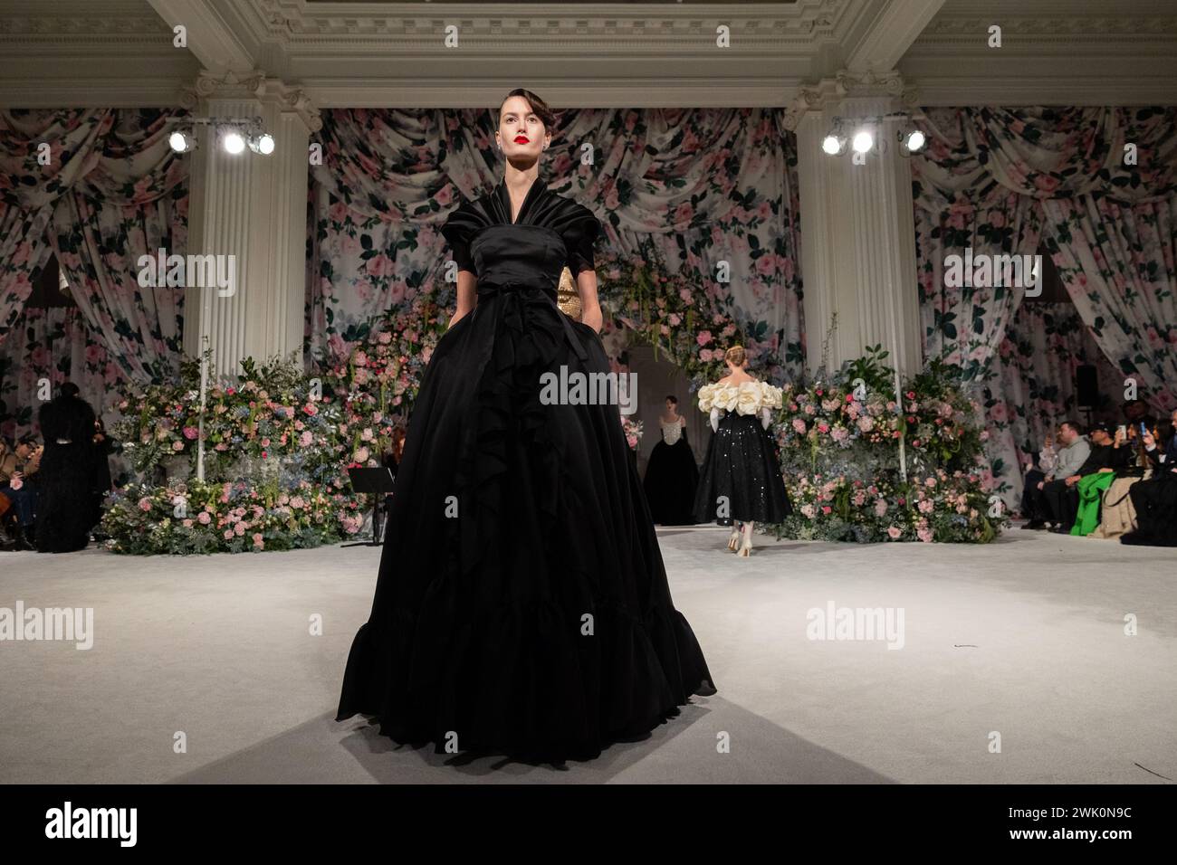 London, UK. February 17th, 2024. Models on the catwalk at the Richard ...