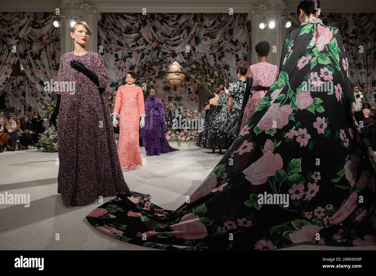 London, UK. February 17th, 2024. Models on the catwalk at the Richard ...