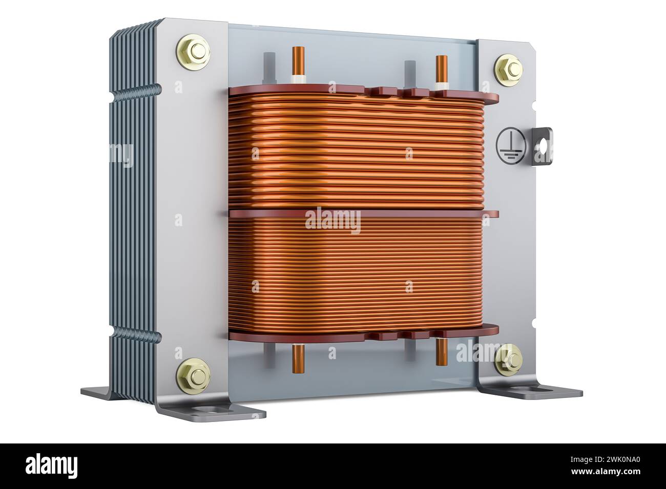 Electric transformer, 3D rendering isolated on white background Stock ...