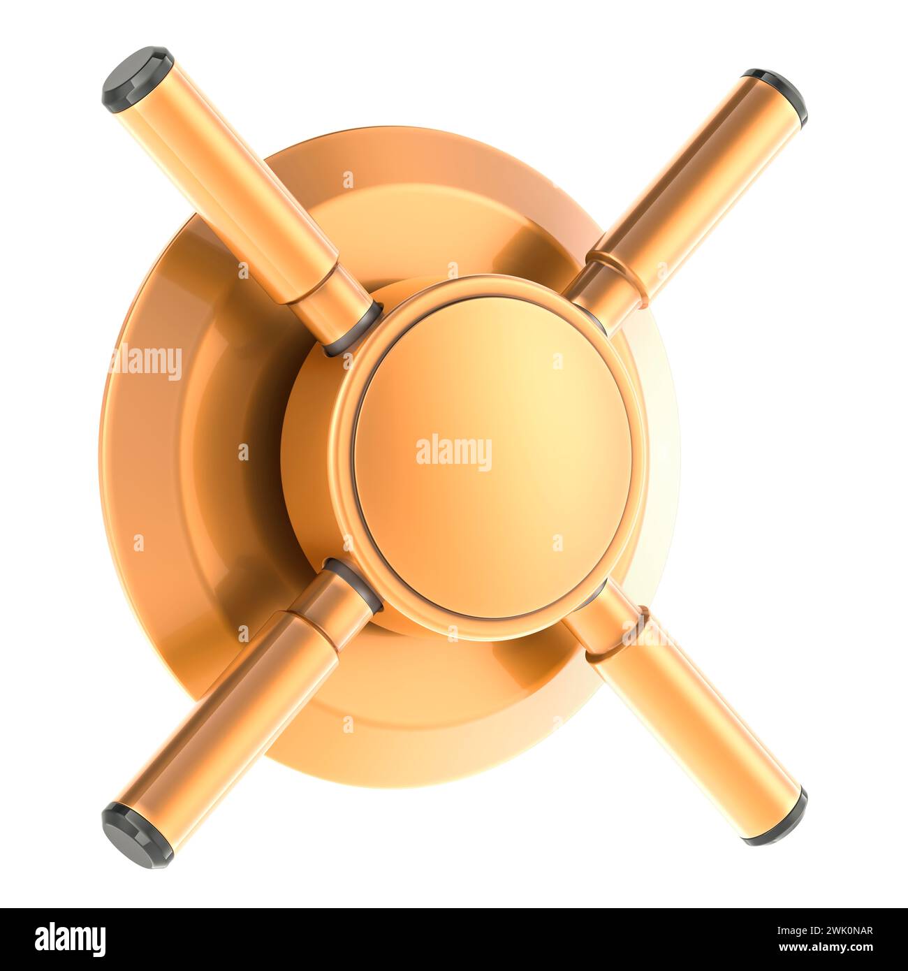 Copper metal handle safe, 3D rendering isolated on white background ...