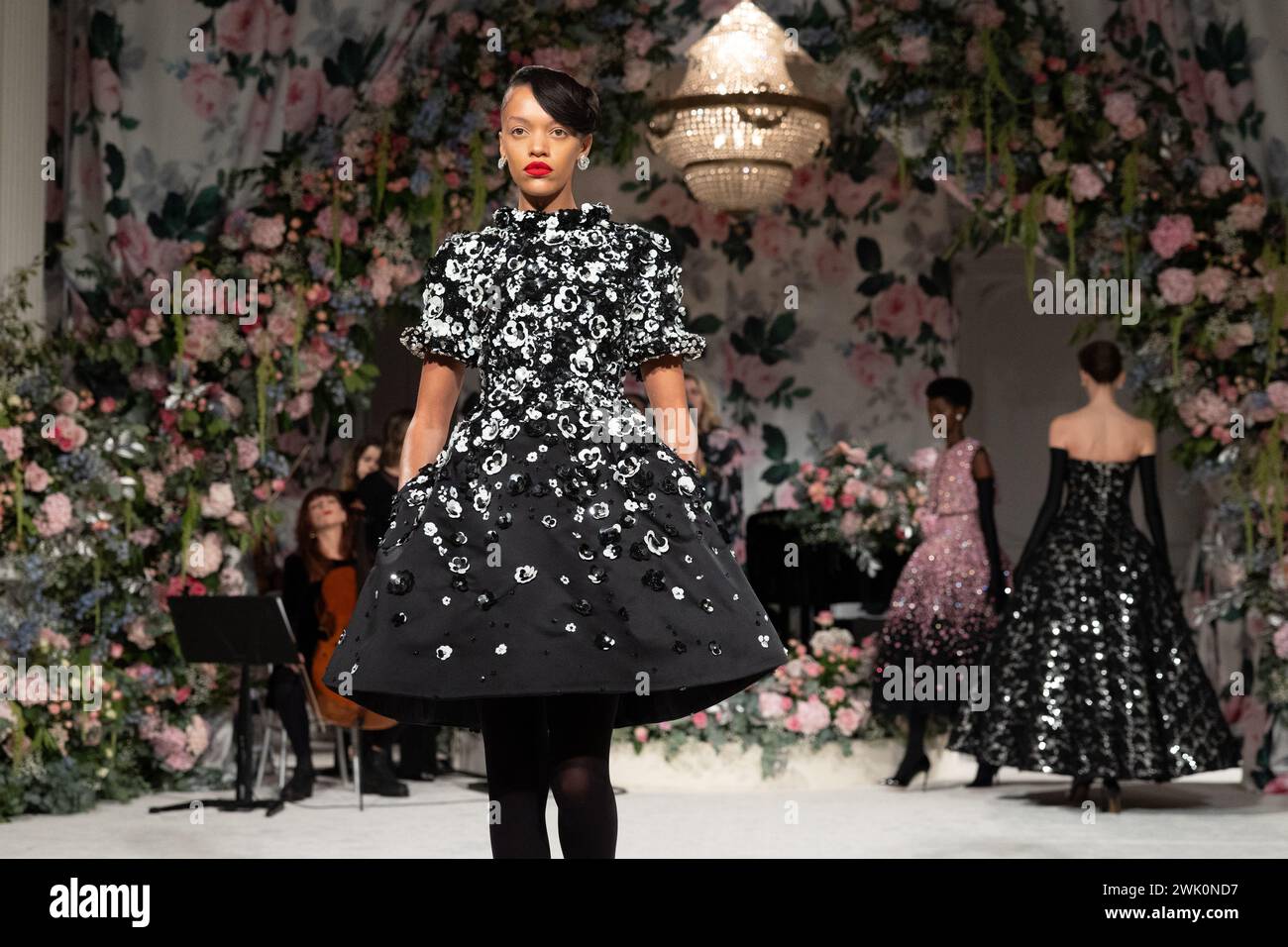 London, UK. February 17th, 2024. Models on the catwalk at the Richard ...