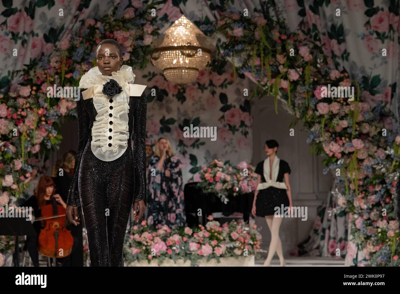 London, UK. February 17th, 2024. Models on the catwalk at the Richard ...