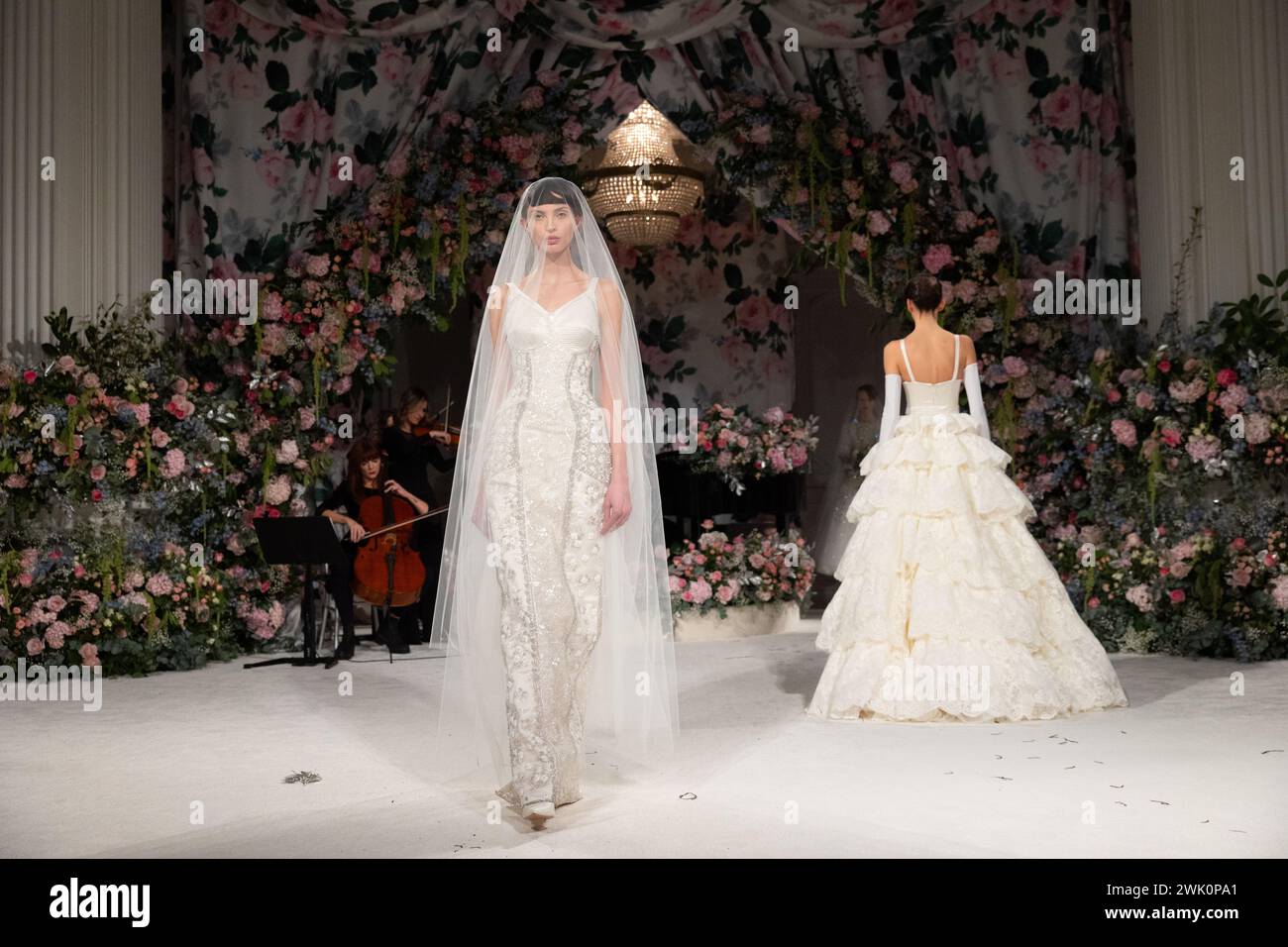 London, UK. February 17th, 2024. Models on the catwalk at the Richard ...