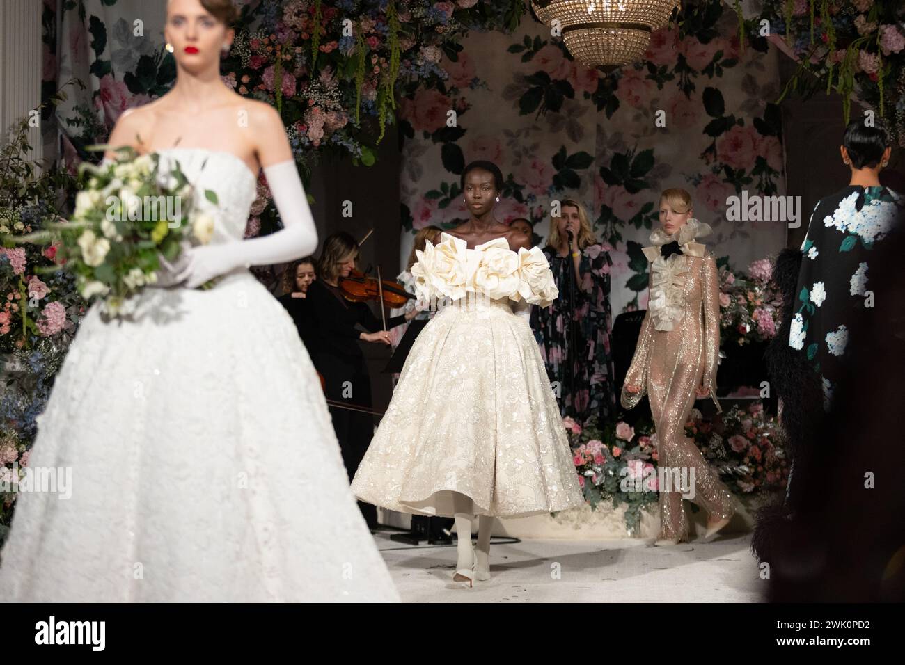 London, UK. February 17th, 2024. Models on the catwalk at the Richard ...