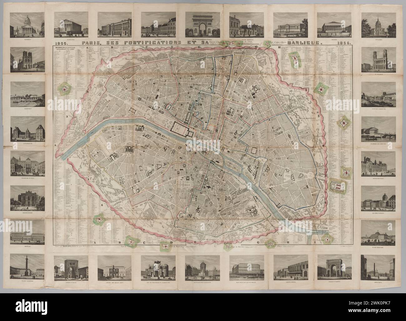 CAILLET, new road map of the city of Paris divided into 12 ...