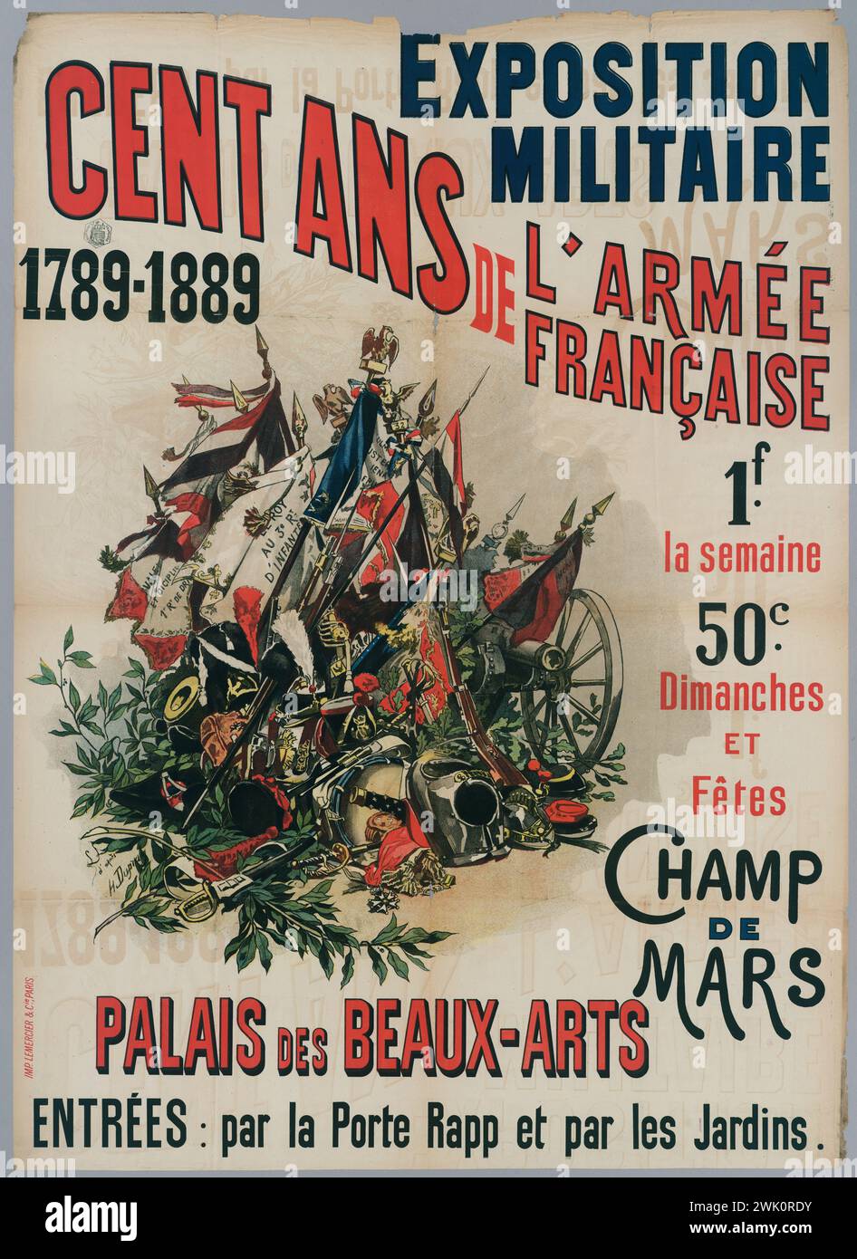 L.L., Exhibition/ military/ one hundred years of the army/ French/ 1789 ...