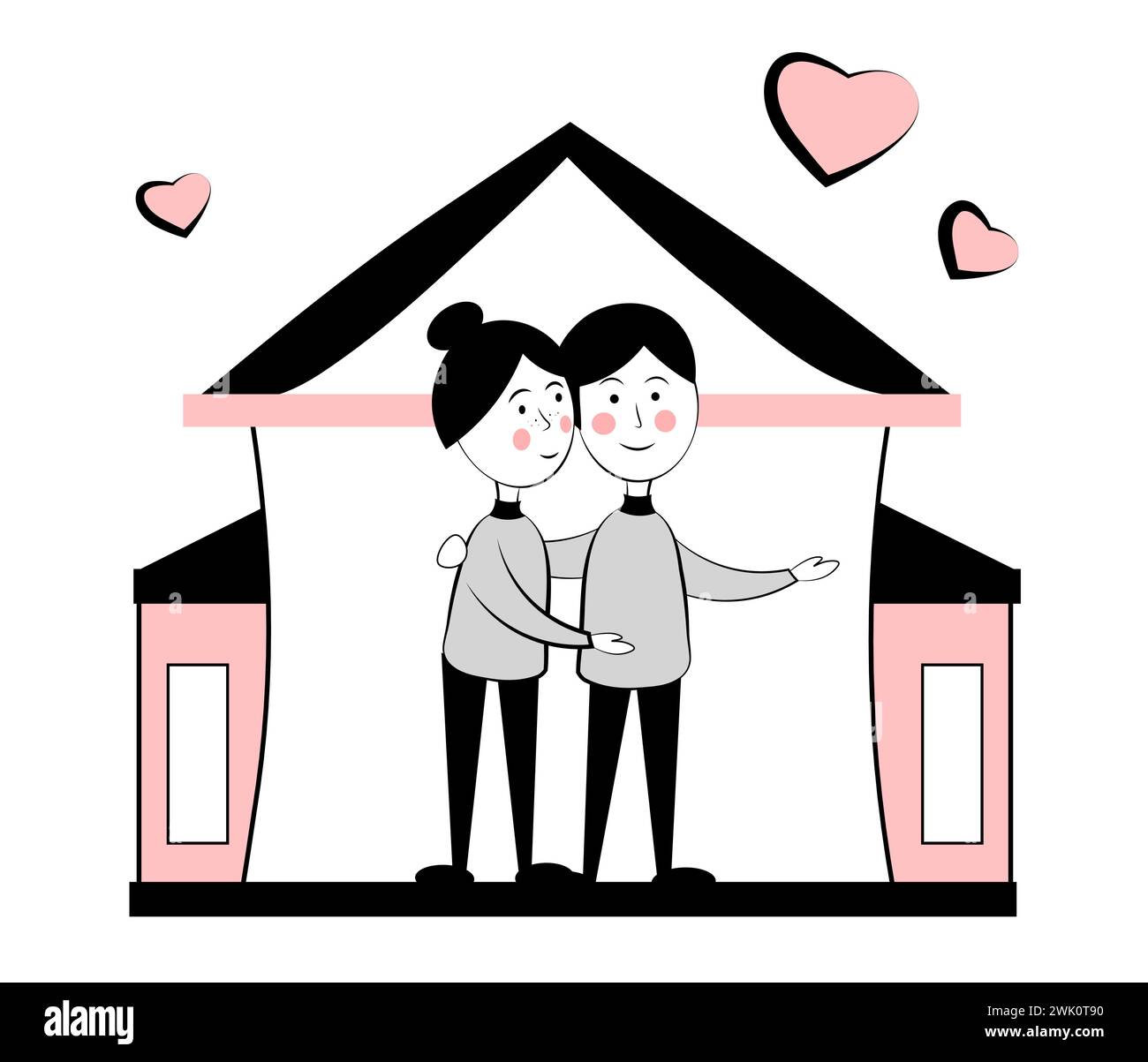 Couple property apartment looking Stock Vector Images - Alamy