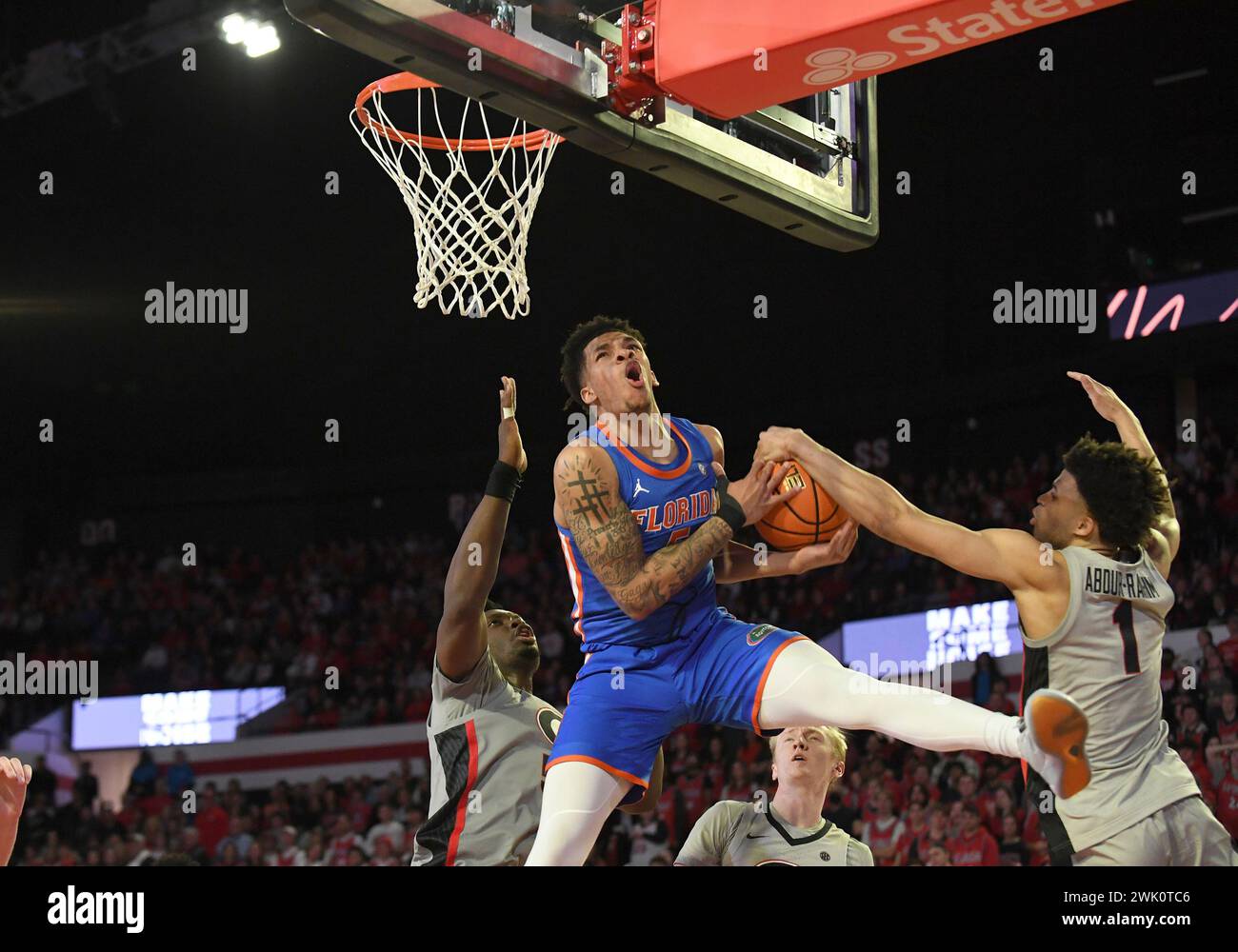 ATHENS, GA - FEBRUARY 17: Florida Gators Guard Will Richard (5) drives ...