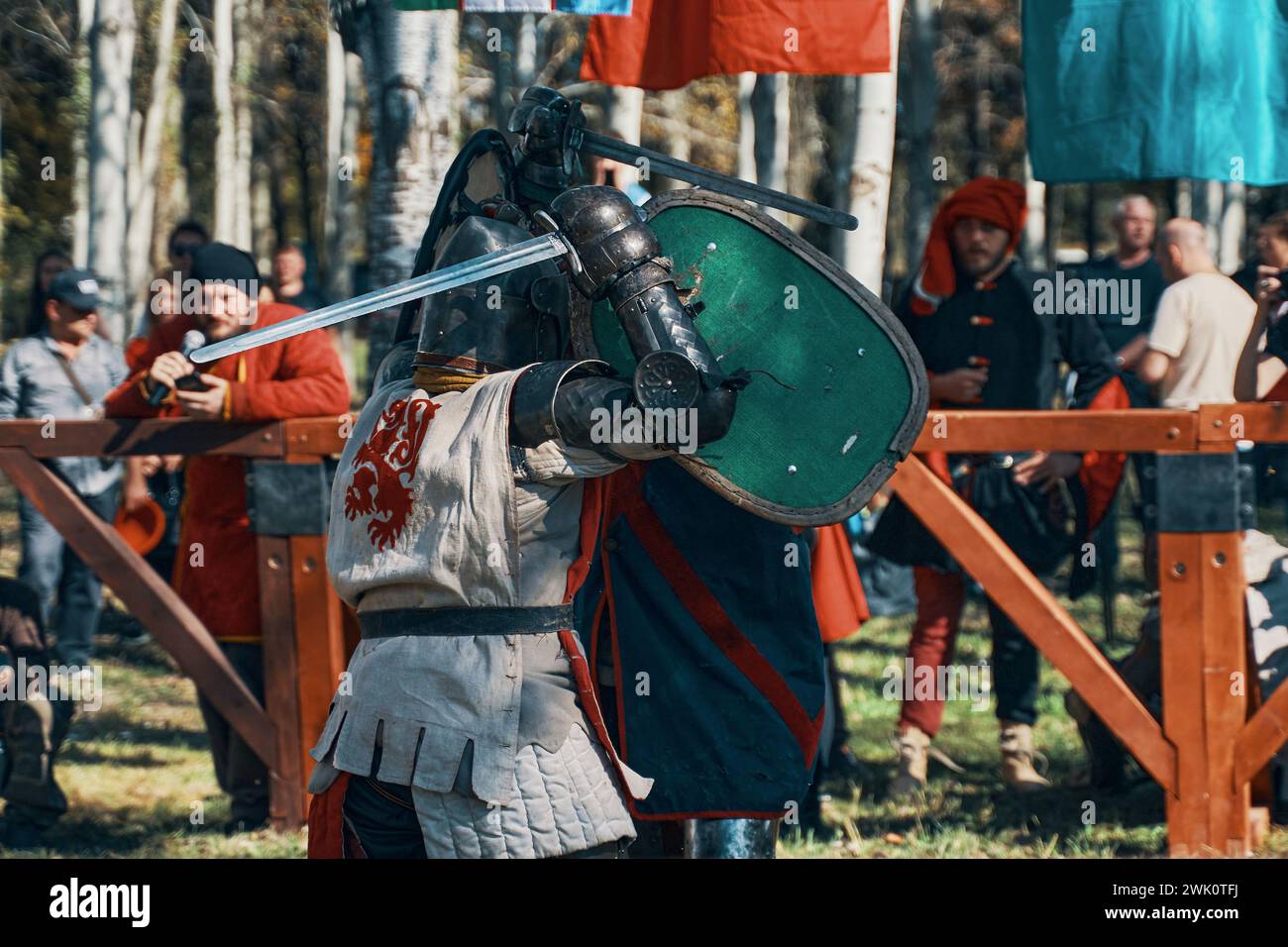 Reconstruction of medieval jousting tournaments Stock Photo - Alamy