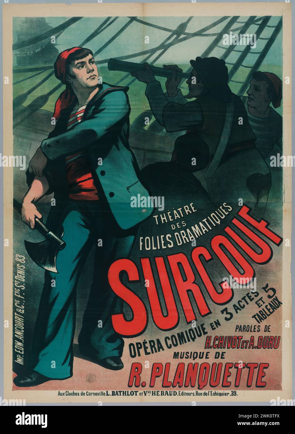 Anonymous, theater/ Dramatic folies/ Surcouf/ Opera Comique in 3 acts ...