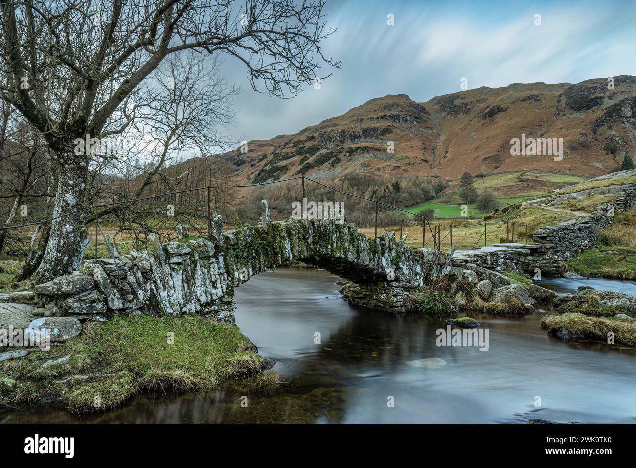 Slater's Bridge crossing the River Brathy, Lake District Stock Photo ...