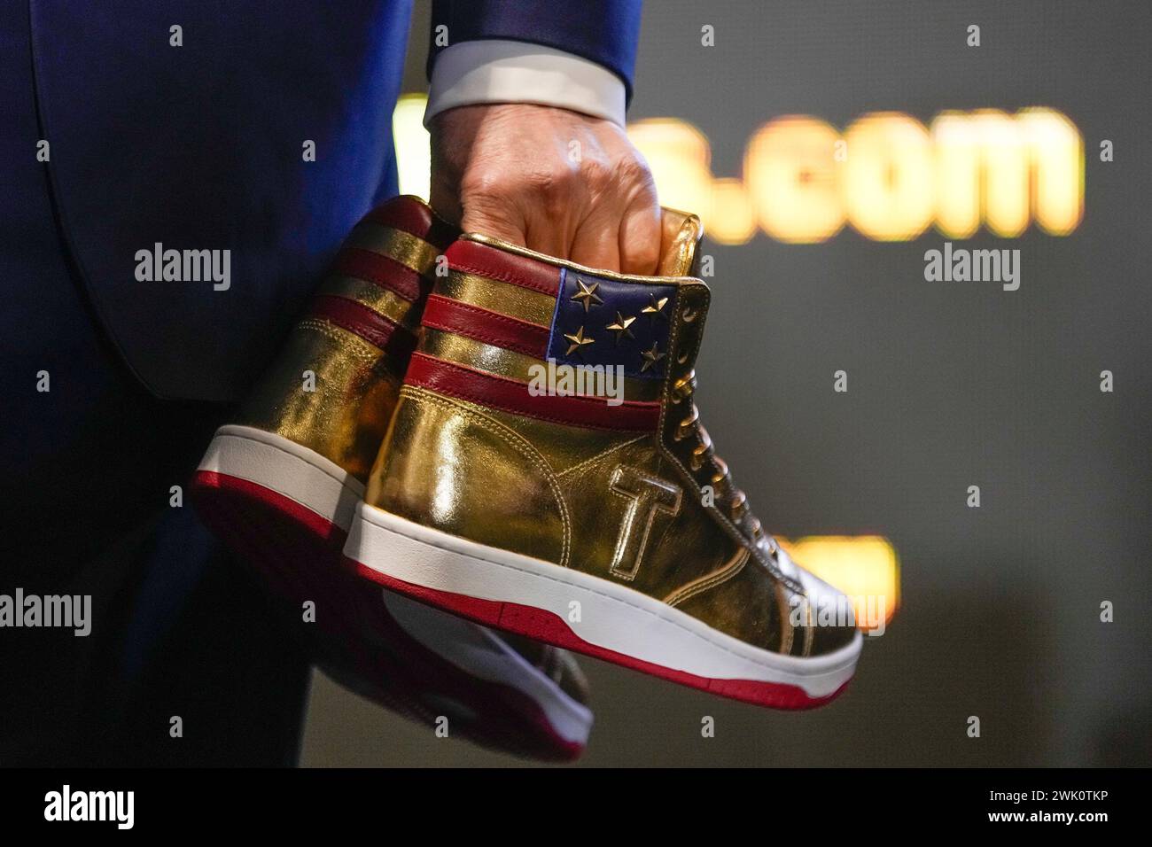 Republican presidential candidate former President Donald Trump holds ...