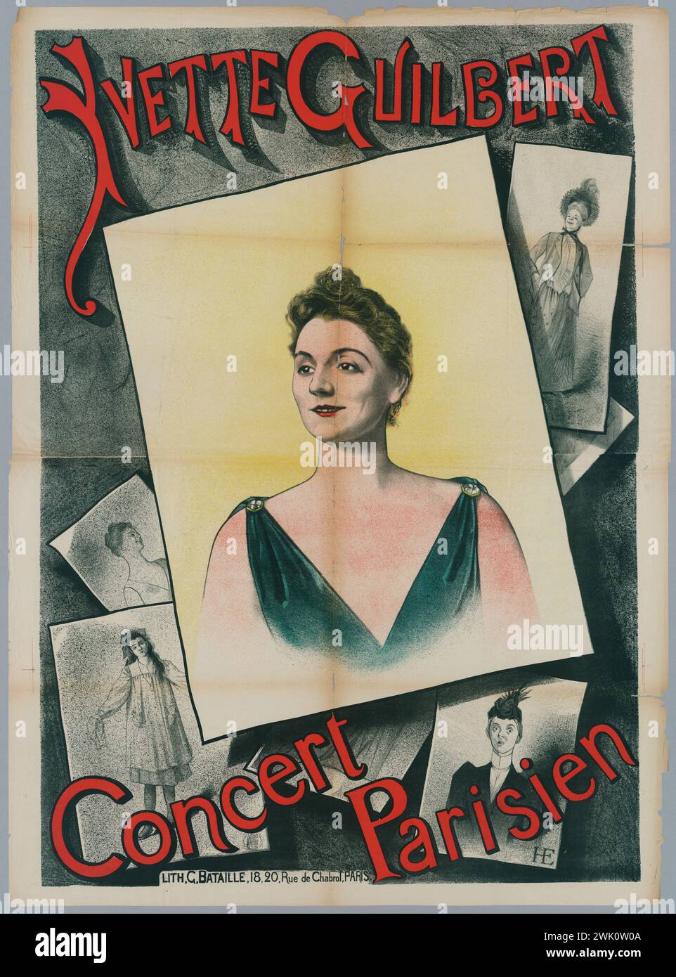 Höner, Edmond Marie, Yvette Guilbert/ Parisian concert (registered ...